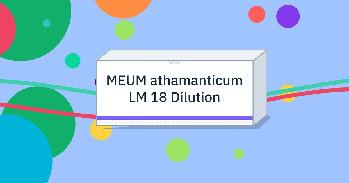 Symbolbild: Packung mit der Aufschrift MEUM athamanticum LM 18 Dilution (PZN 13607560) – Verfügbarkeit und Bezug in Apotheken in Frankfurt am Main