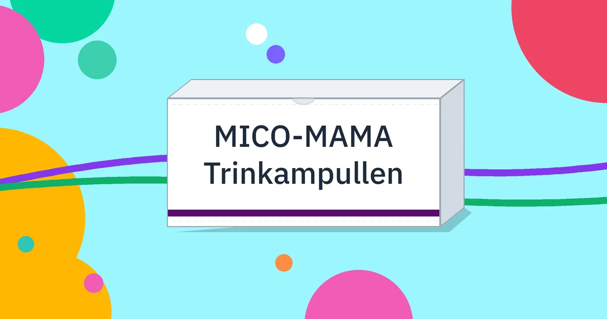 Symbolbild: Packung mit der Aufschrift MICO-MAMA Trinkampullen (PZN 15306354) – Verfügbarkeit und Bezug in Apotheken in Frankfurt am Main