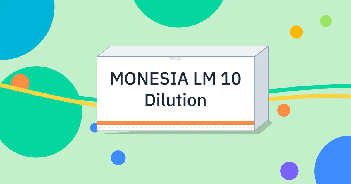 Symbolbild: Packung mit der Aufschrift MONESIA LM 10 Dilution (PZN 13610711) – Verfügbarkeit und Bezug in Apotheken in Frankfurt am Main