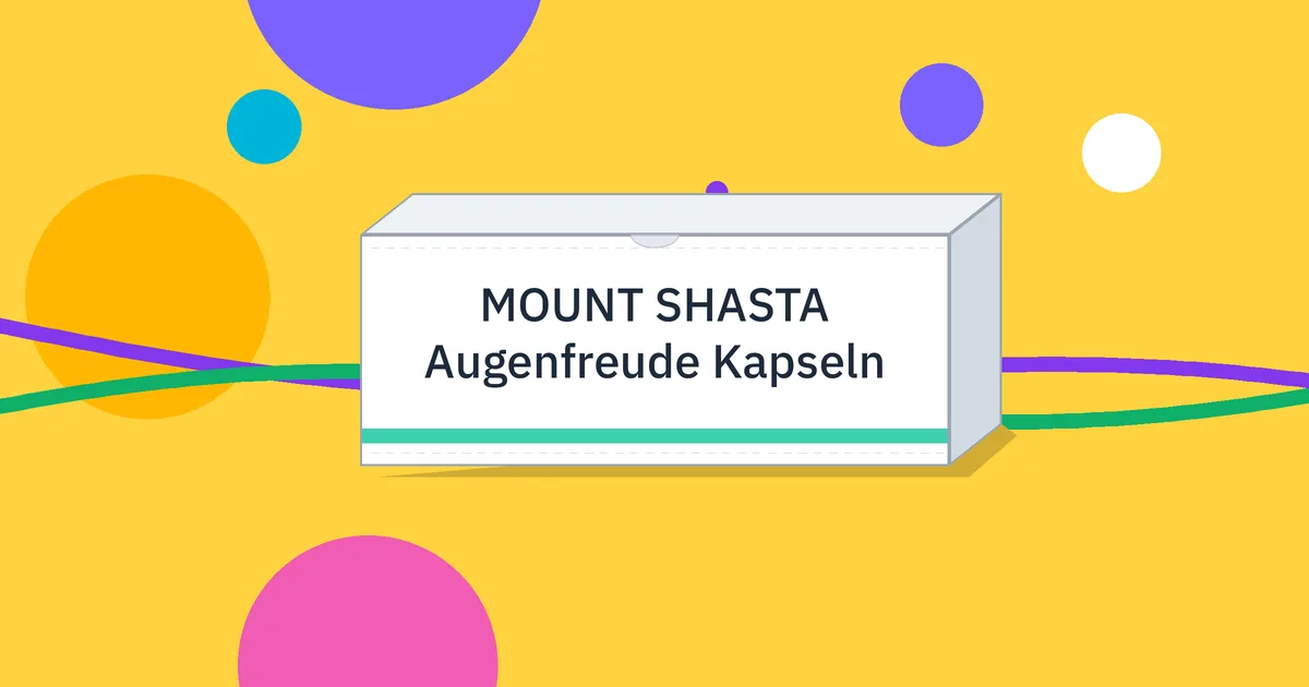 Symbolbild: Packung mit der Aufschrift MOUNT SHASTA Augenfreude Kapseln (PZN 00209160) – Verfügbarkeit und Bezug in Apotheken in Frankfurt am Main