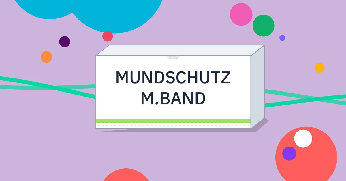 Symbolbild: Packung mit der Aufschrift MUNDSCHUTZ M.BAND (PZN 16588685) – Verfügbarkeit und Bezug in Apotheken in Frankfurt am Main