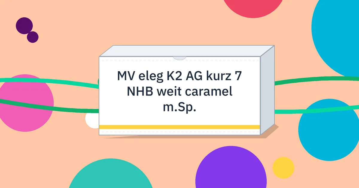 Symbolbild: Packung mit der Aufschrift MV eleg K2 AG kurz 7 NHB weit caramel m.Sp. (PZN 15715325) – Verfügbarkeit und Bezug in Apotheken in Frankfurt am Main
