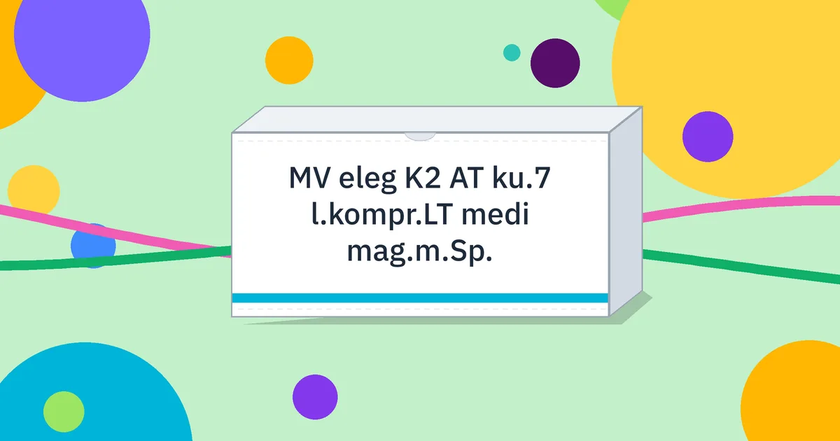 Symbolbild: Packung mit der Aufschrift MV eleg K2 AT ku.7 l.kompr.LT medi mag.m.Sp. (PZN 14625494) – Verfügbarkeit und Bezug in Apotheken in Frankfurt am Main