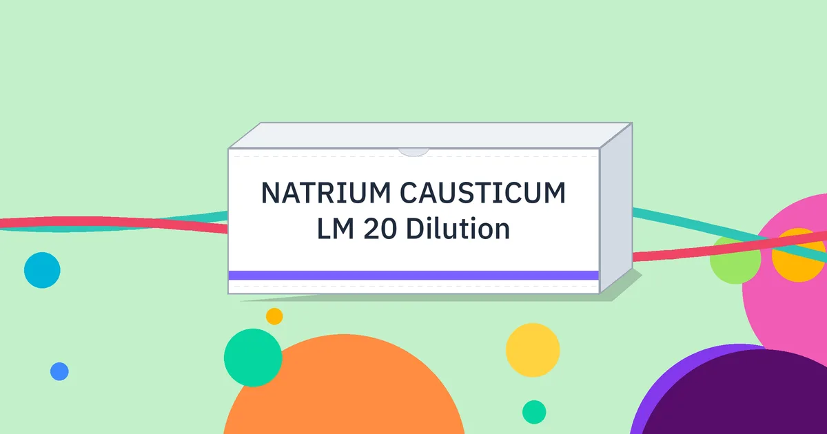 Symbolbild: Packung mit der Aufschrift NATRIUM CAUSTICUM LM 20 Dilution (PZN 12962141) – Verfügbarkeit und Bezug in Apotheken in Frankfurt am Main
