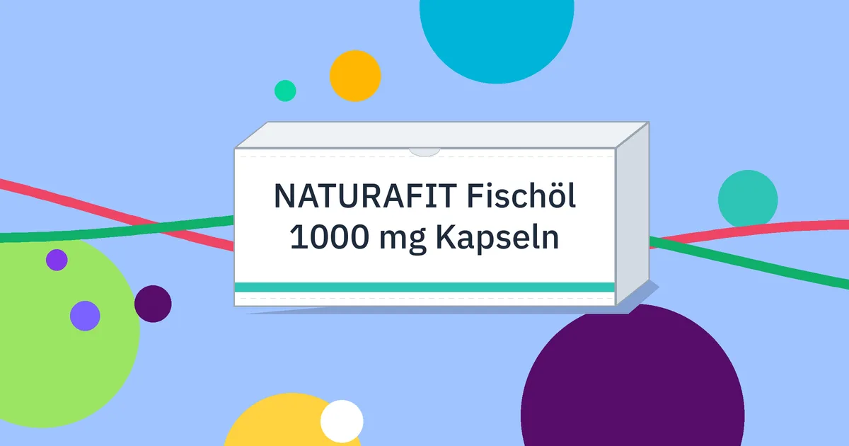 Symbolbild: Packung mit der Aufschrift NATURAFIT Fischöl 1000 mg Kapseln (PZN 13704702) – Verfügbarkeit und Bezug in Apotheken in Frankfurt am Main