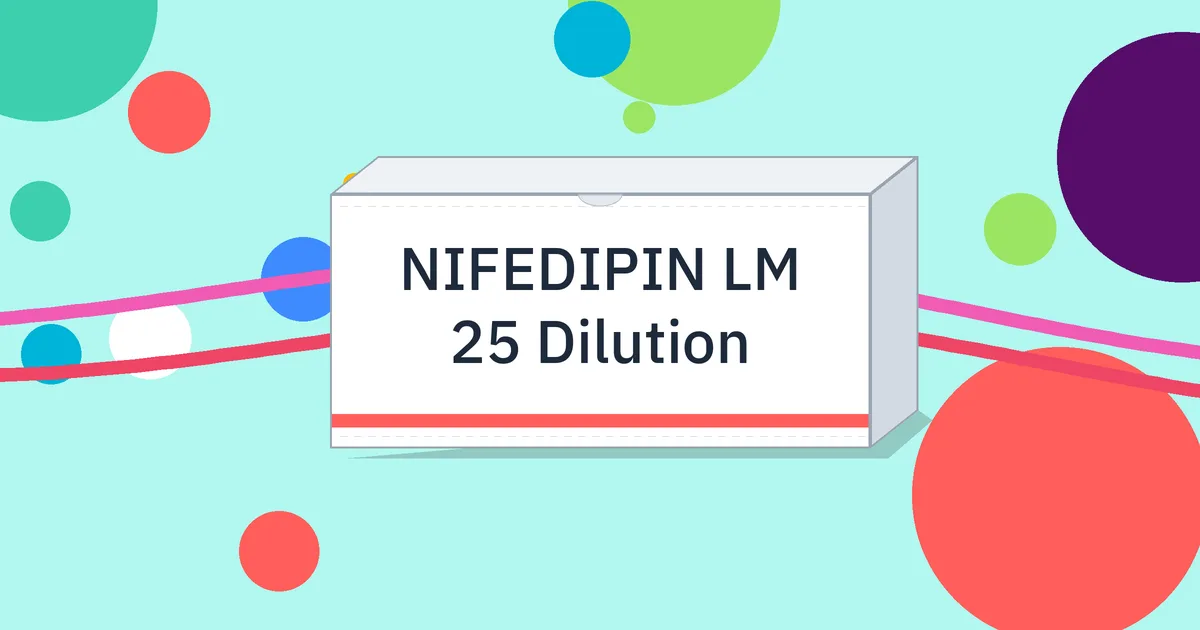 Symbolbild: Packung mit der Aufschrift NIFEDIPIN LM 25 Dilution (PZN 12969686) – Verfügbarkeit und Bezug in Apotheken in Frankfurt am Main