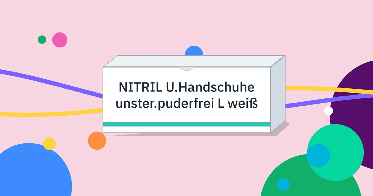 Symbolbild: Packung mit der Aufschrift NITRIL U.Handschuhe unster.puderfrei L weiß (PZN 10761906) – Verfügbarkeit und Bezug in Apotheken in Frankfurt am Main