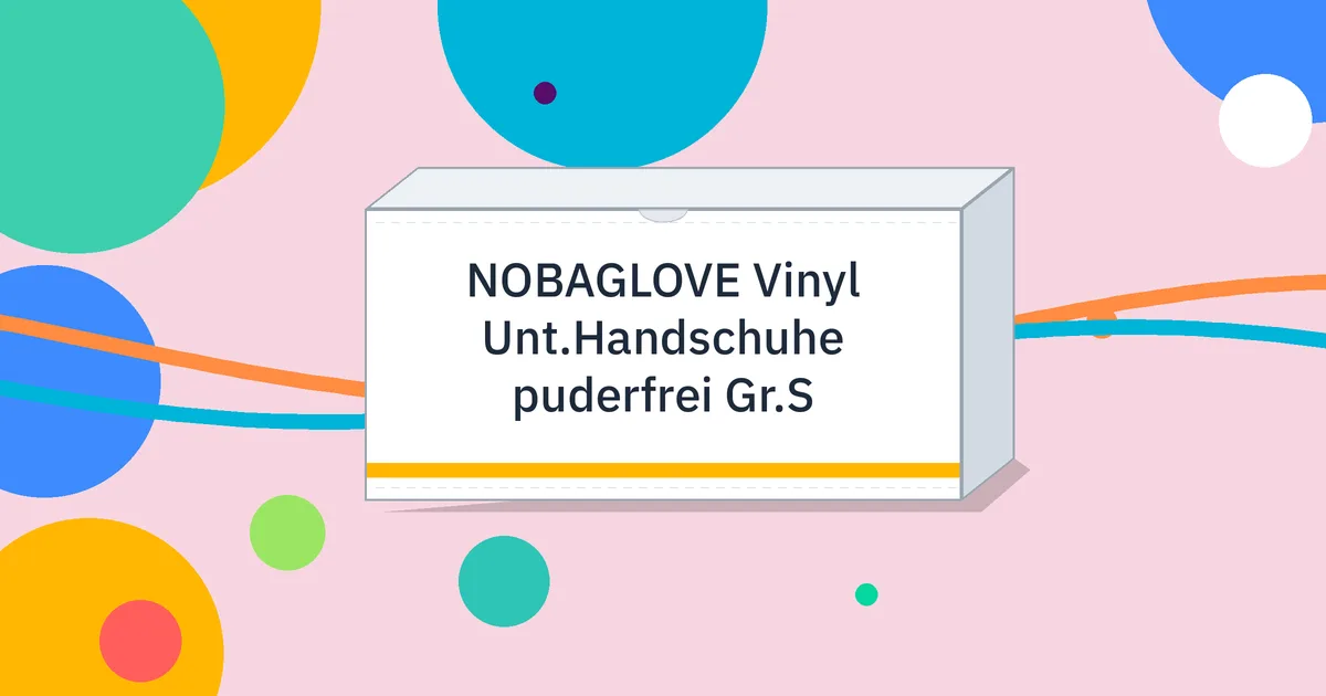 Symbolbild: Packung mit der Aufschrift NOBAGLOVE Vinyl Unt.Handschuhe puderfrei Gr.S (PZN 00598440) – Verfügbarkeit und Bezug in Apotheken in Frankfurt am Main