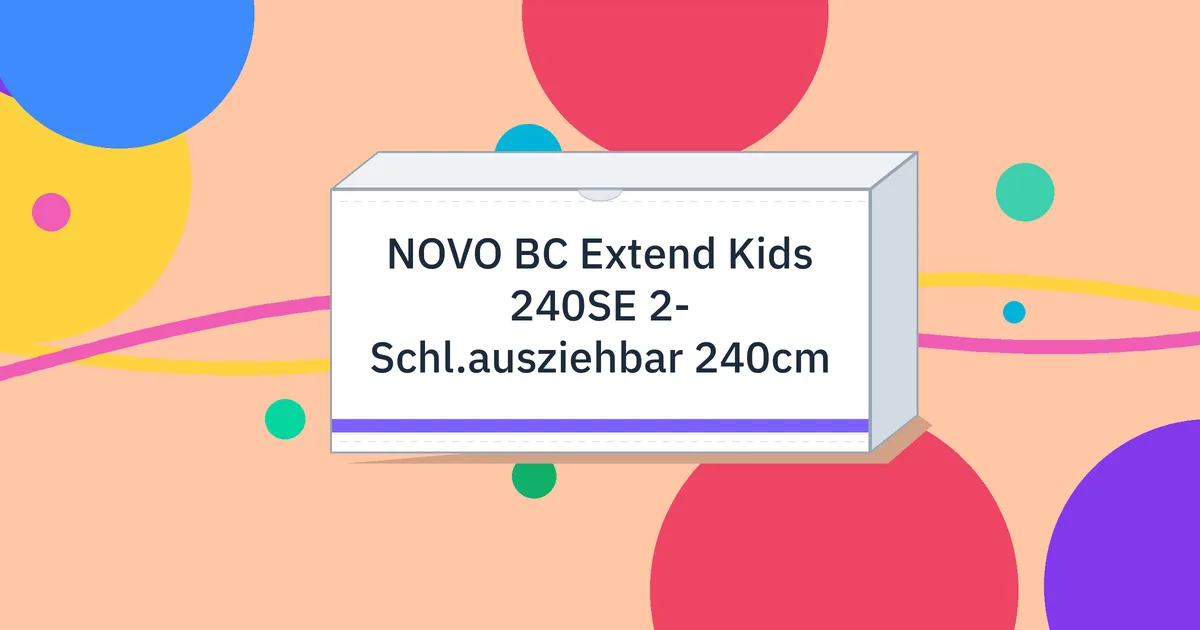 Symbolbild: Packung mit der Aufschrift NOVO BC Extend Kids 240SE 2-Schl.ausziehbar 240cm (PZN 18491027) – Verfügbarkeit und Bezug in Apotheken in Frankfurt am Main