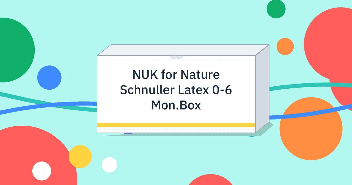 Symbolbild: Packung mit der Aufschrift NUK for Nature Schnuller Latex 0-6 Mon.Box (PZN 18490370) – Verfügbarkeit und Bezug in Apotheken in Frankfurt am Main