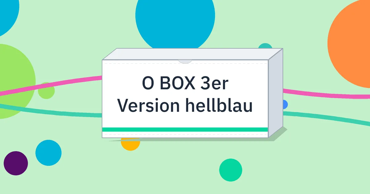 Symbolbild: Packung mit der Aufschrift O BOX 3er Version hellblau (PZN 03051653) – Verfügbarkeit und Bezug in Apotheken in Frankfurt am Main
