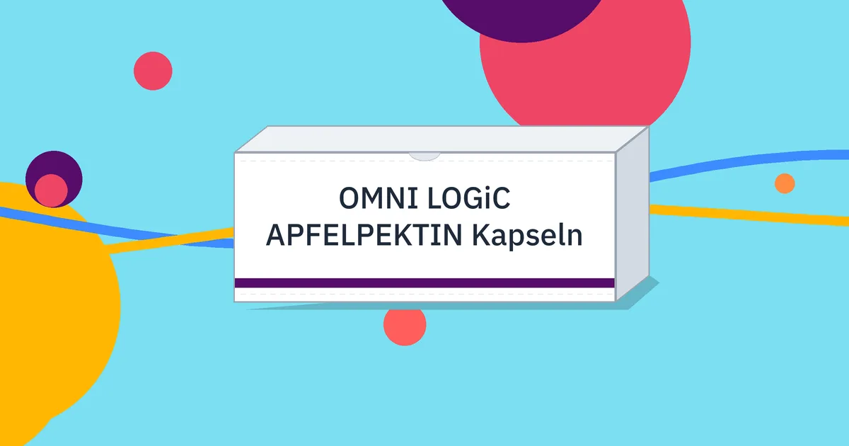 Symbolbild: Packung mit der Aufschrift OMNI LOGiC APFELPEKTIN Kapseln (PZN 11678679) – Verfügbarkeit und Bezug in Apotheken in Frankfurt am Main