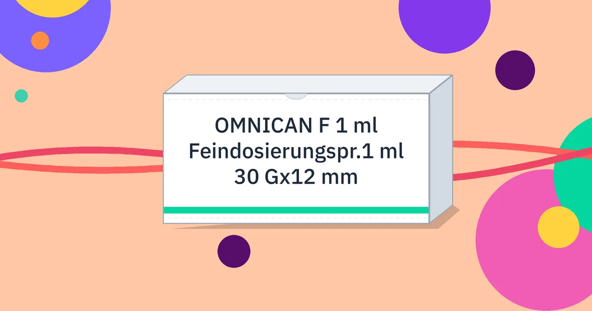 Symbolbild: Packung mit der Aufschrift OMNICAN F 1 ml Feindosierungspr.1 ml 30 Gx12 mm (PZN 04051388) – Verfügbarkeit und Bezug in Apotheken in Frankfurt am Main