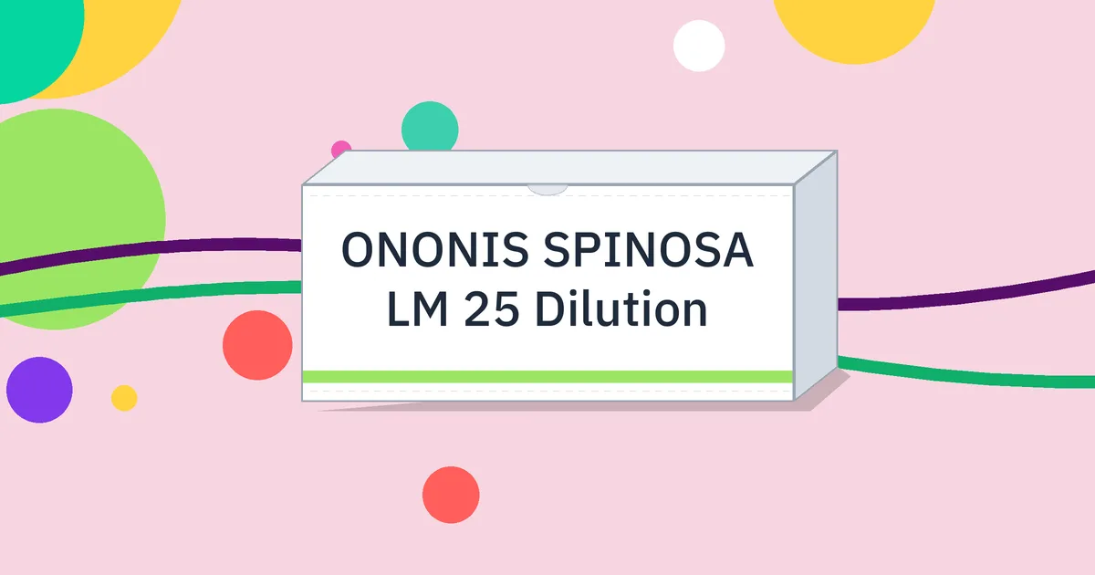 Symbolbild: Packung mit der Aufschrift ONONIS SPINOSA LM 25 Dilution (PZN 13625836) – Verfügbarkeit und Bezug in Apotheken in Frankfurt am Main
