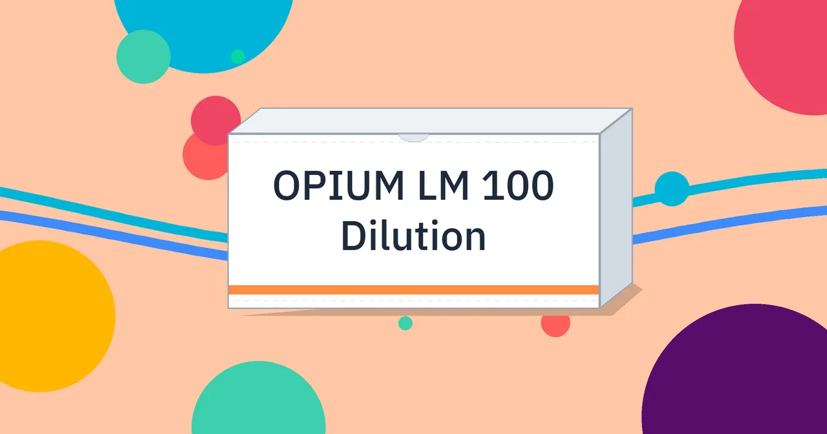 Symbolbild: Packung mit der Aufschrift OPIUM LM 100 Dilution (PZN 12972406) – Verfügbarkeit und Bezug in Apotheken in Frankfurt am Main