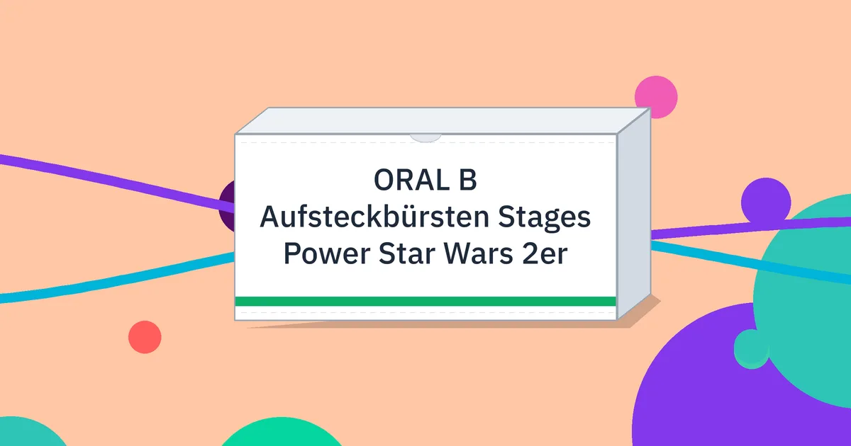 Symbolbild: Packung mit der Aufschrift ORAL B Aufsteckbürsten Stages Power Star Wars 2er (PZN 12399504) – Verfügbarkeit und Bezug in Apotheken in Frankfurt am Main