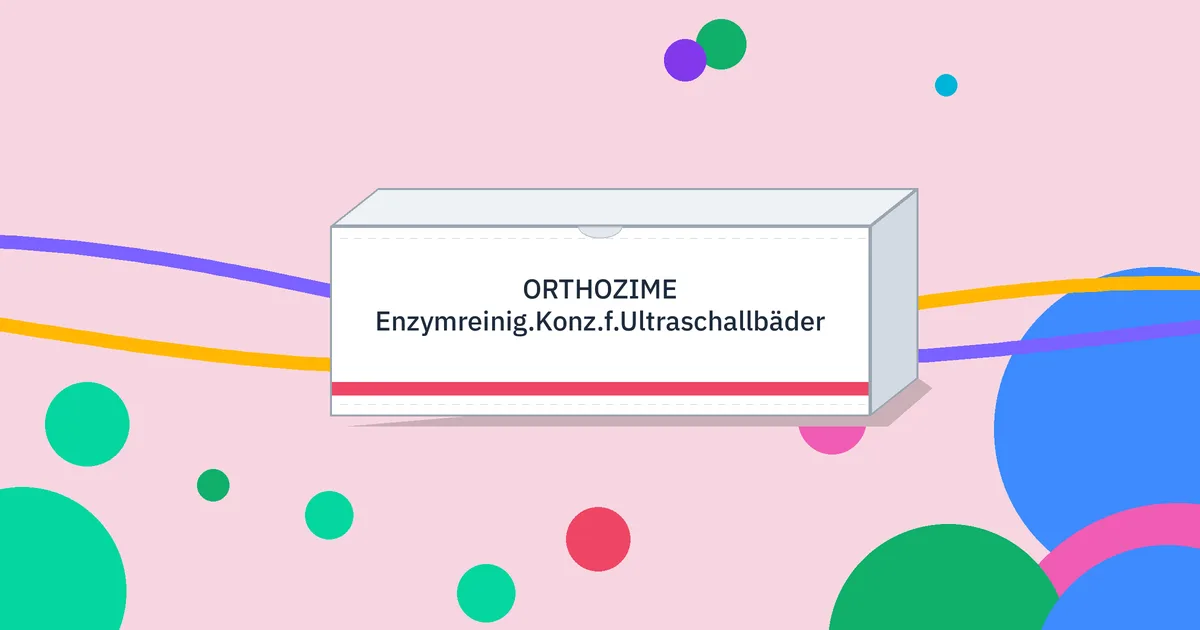 Symbolbild: Packung mit der Aufschrift ORTHOZIME Enzymreinig.Konz.f.Ultraschallbäder (PZN 03671479) – Verfügbarkeit und Bezug in Apotheken in Frankfurt am Main