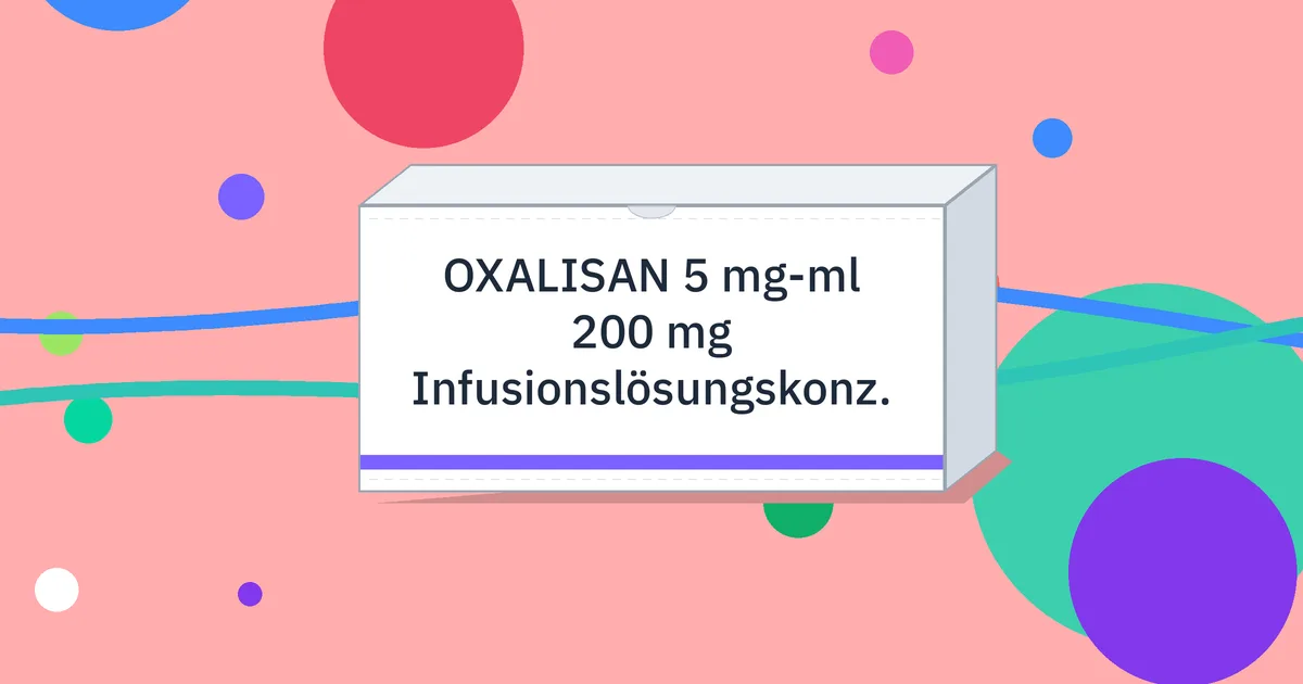 Symbolbild: Packung mit der Aufschrift OXALISAN 5 mg-ml 200 mg Infusionslösungskonz. (PZN 00425774) – Verfügbarkeit und Bezug in Apotheken in Frankfurt am Main