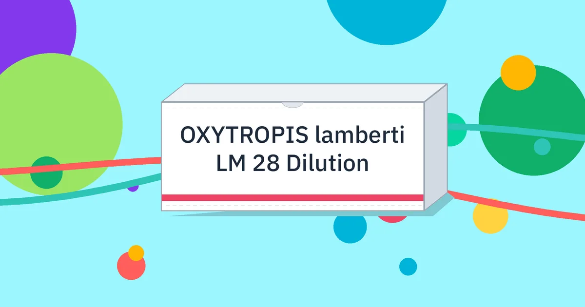 Symbolbild: Packung mit der Aufschrift OXYTROPIS lamberti LM 28 Dilution (PZN 13630079) – Verfügbarkeit und Bezug in Apotheken in Frankfurt am Main