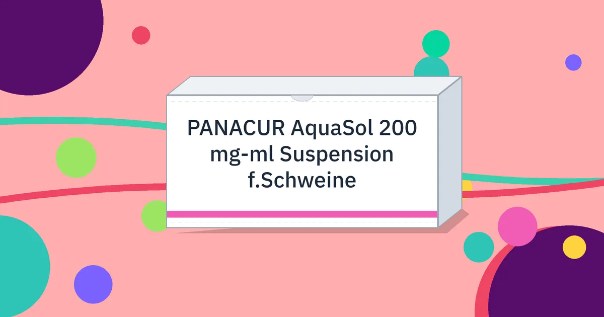 Symbolbild: Packung mit der Aufschrift PANACUR AquaSol 200 mg-ml Suspension f.Schweine (PZN 09940868) – Verfügbarkeit und Bezug in Apotheken in Frankfurt am Main