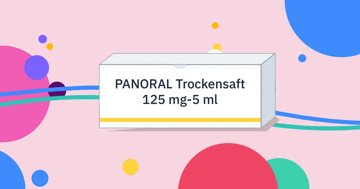 Symbolbild: Packung mit der Aufschrift PANORAL Trockensaft 125 mg-5 ml (PZN 02071004) – Verfügbarkeit und Bezug in Apotheken in Frankfurt am Main
