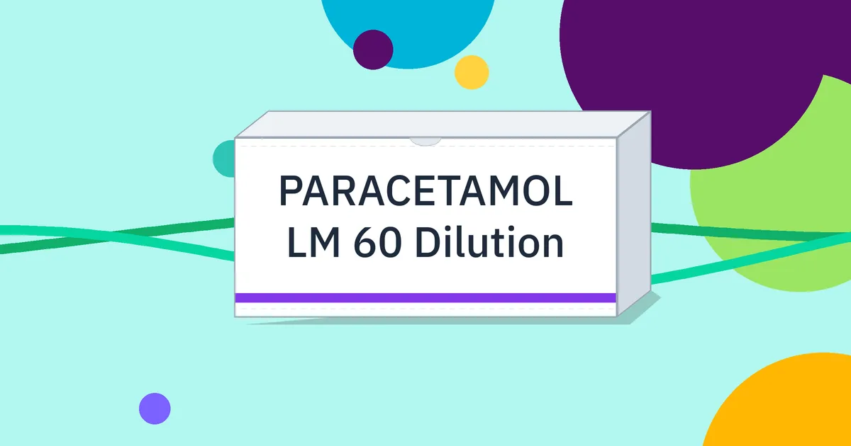 Symbolbild: Packung mit der Aufschrift PARACETAMOL LM 60 Dilution (PZN 12976580) – Verfügbarkeit und Bezug in Apotheken in Frankfurt am Main