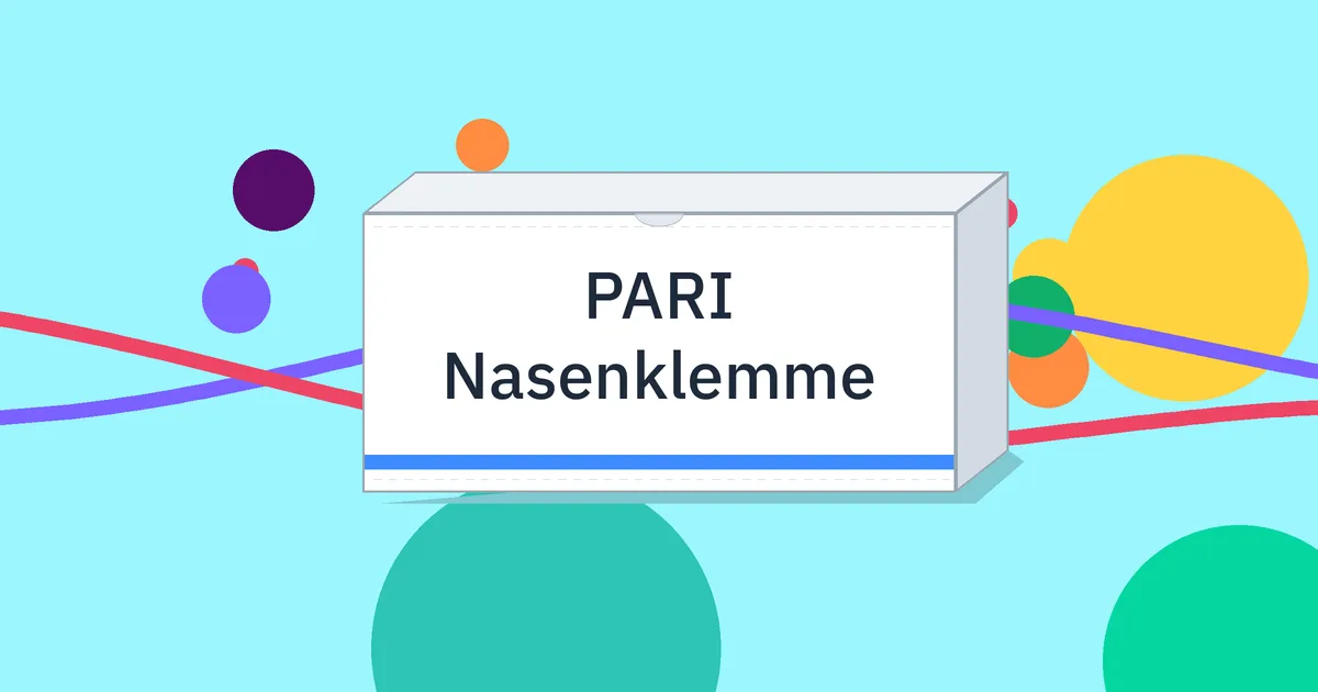 Symbolbild: Packung mit der Aufschrift PARI Nasenklemme (PZN 00632220) – Verfügbarkeit und Bezug in Apotheken in Frankfurt am Main