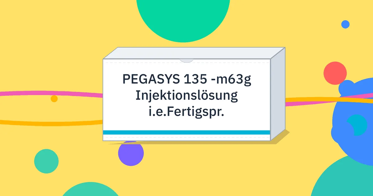 Symbolbild: Packung mit der Aufschrift PEGASYS 135 -m63g Injektionslösung i.e.Fertigspr. (PZN 18485966) – Verfügbarkeit und Bezug in Apotheken in Frankfurt am Main