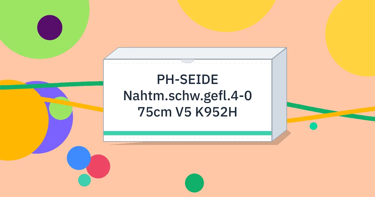 Symbolbild: Packung mit der Aufschrift PH-SEIDE Nahtm.schw.gefl.4-0 75cm V5 K952H (PZN 16147550) – Verfügbarkeit und Bezug in Apotheken in Frankfurt am Main