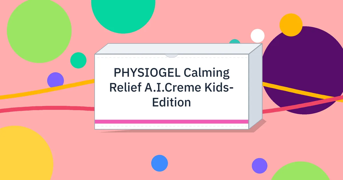 Symbolbild: Packung mit der Aufschrift PHYSIOGEL Calming Relief A.I.Creme Kids-Edition (PZN 19744080) – Verfügbarkeit und Bezug in Apotheken in Frankfurt am Main