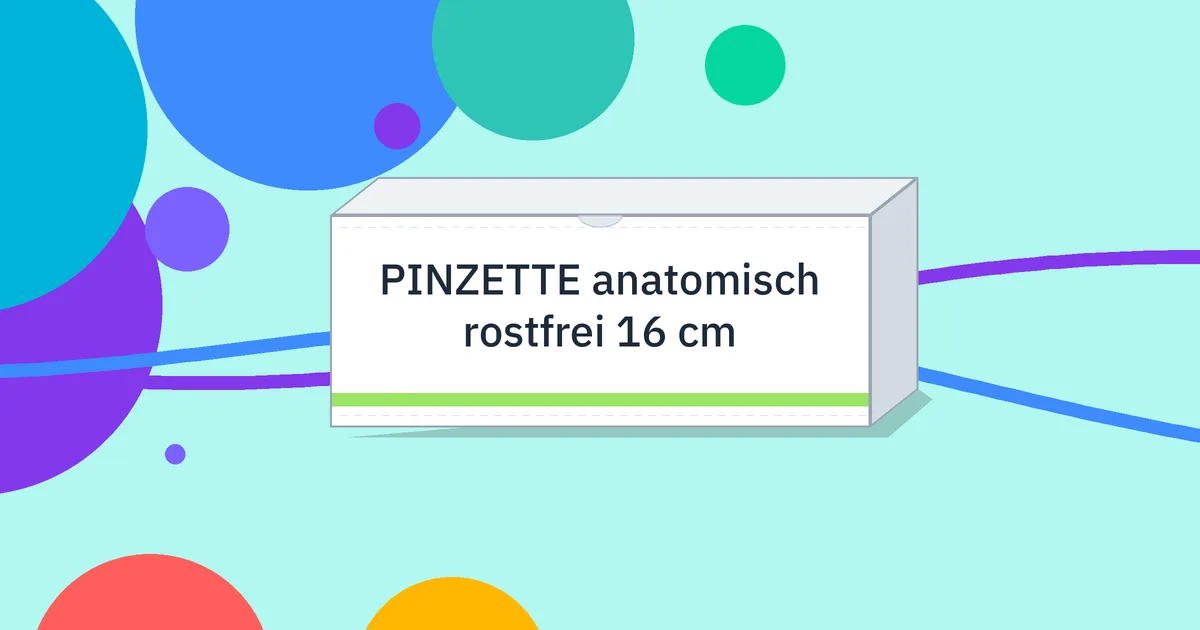 Symbolbild: Packung mit der Aufschrift PINZETTE anatomisch rostfrei 16 cm (PZN 03901904) – Verfügbarkeit und Bezug in Apotheken in Frankfurt am Main