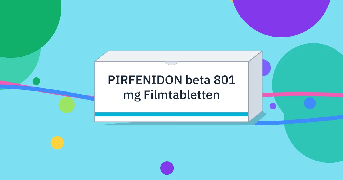 Symbolbild: Packung mit der Aufschrift PIRFENIDON beta 801 mg Filmtabletten (PZN 17885008) – Verfügbarkeit und Bezug in Apotheken in Frankfurt am Main