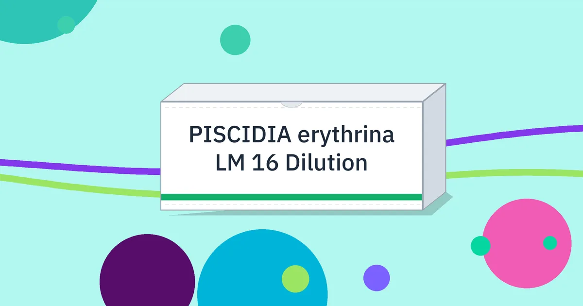 Symbolbild: Packung mit der Aufschrift PISCIDIA erythrina LM 16 Dilution (PZN 13645804) – Verfügbarkeit und Bezug in Apotheken in Frankfurt am Main