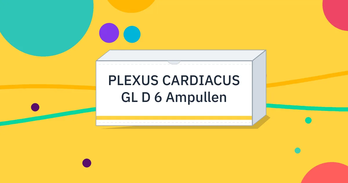 Symbolbild: Packung mit der Aufschrift PLEXUS CARDIACUS GL D 6 Ampullen (PZN 02949547) – Verfügbarkeit und Bezug in Apotheken in Frankfurt am Main
