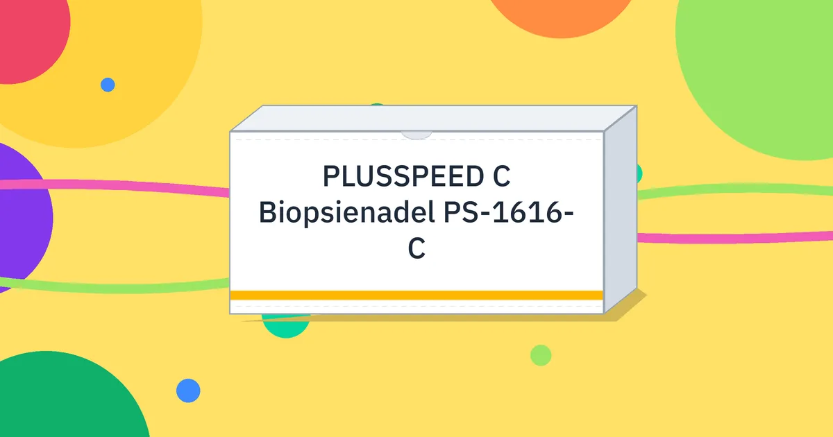Symbolbild: Packung mit der Aufschrift PLUSSPEED C Biopsienadel PS-1616-C (PZN 15632697) – Verfügbarkeit und Bezug in Apotheken in Frankfurt am Main