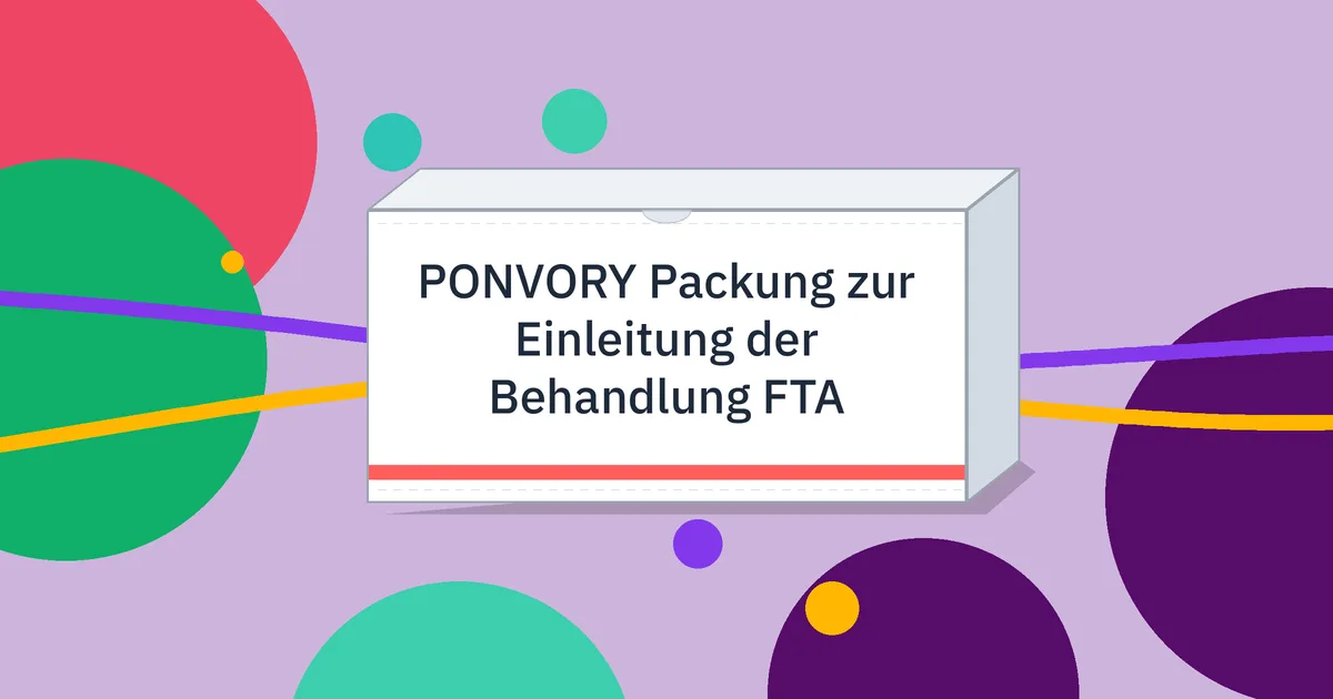 Symbolbild: Packung mit der Aufschrift PONVORY Packung zur Einleitung der Behandlung FTA (PZN 17242285) – Verfügbarkeit und Bezug in Apotheken in Frankfurt am Main