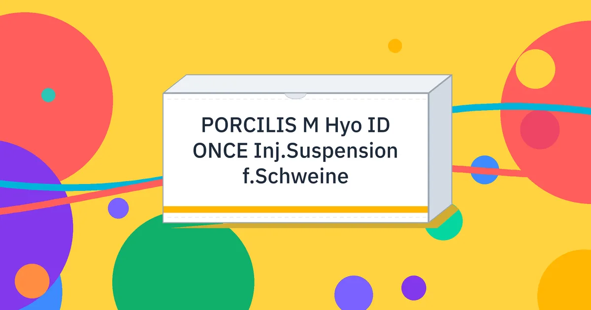 Symbolbild: Packung mit der Aufschrift PORCILIS M Hyo ID ONCE Inj.Suspension f.Schweine (PZN 03721361) – Verfügbarkeit und Bezug in Apotheken in Frankfurt am Main