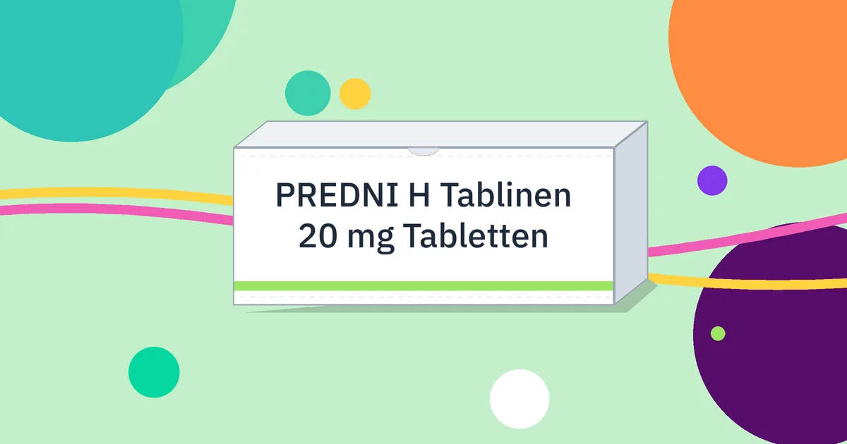 Symbolbild: Packung mit der Aufschrift PREDNI H Tablinen 20 mg Tabletten (PZN 00677211) – Verfügbarkeit und Bezug in Apotheken in Frankfurt am Main