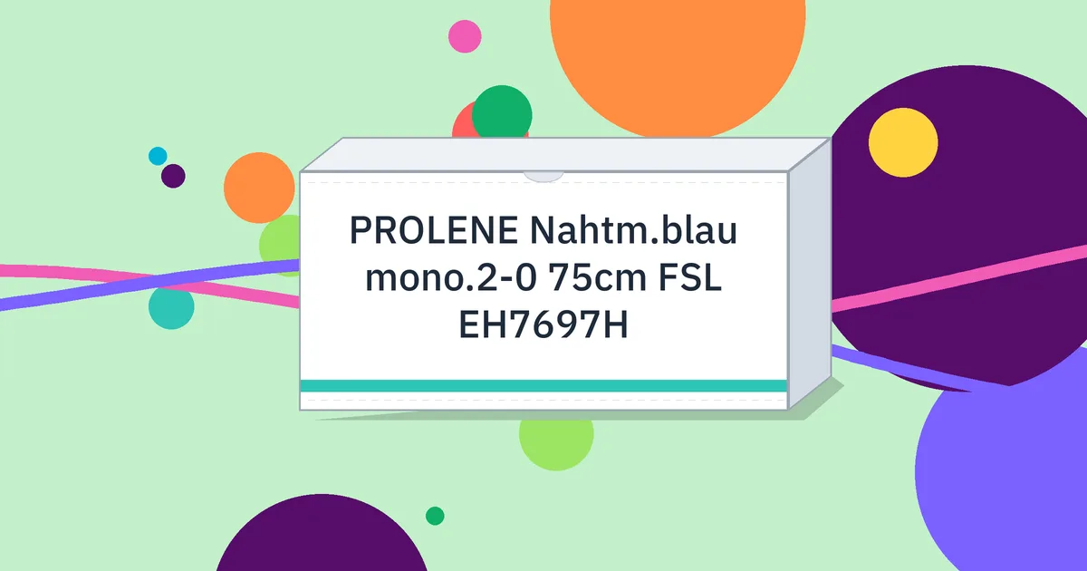 Symbolbild: Packung mit der Aufschrift PROLENE Nahtm.blau mono.2-0 75cm FSL EH7697H (PZN 14275976) – Verfügbarkeit und Bezug in Apotheken in Frankfurt am Main