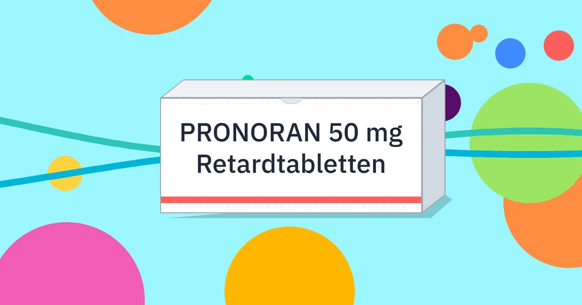 Symbolbild: Packung mit der Aufschrift PRONORAN 50 mg Retardtabletten (PZN 18371197) – Verfügbarkeit und Bezug in Apotheken in Frankfurt am Main