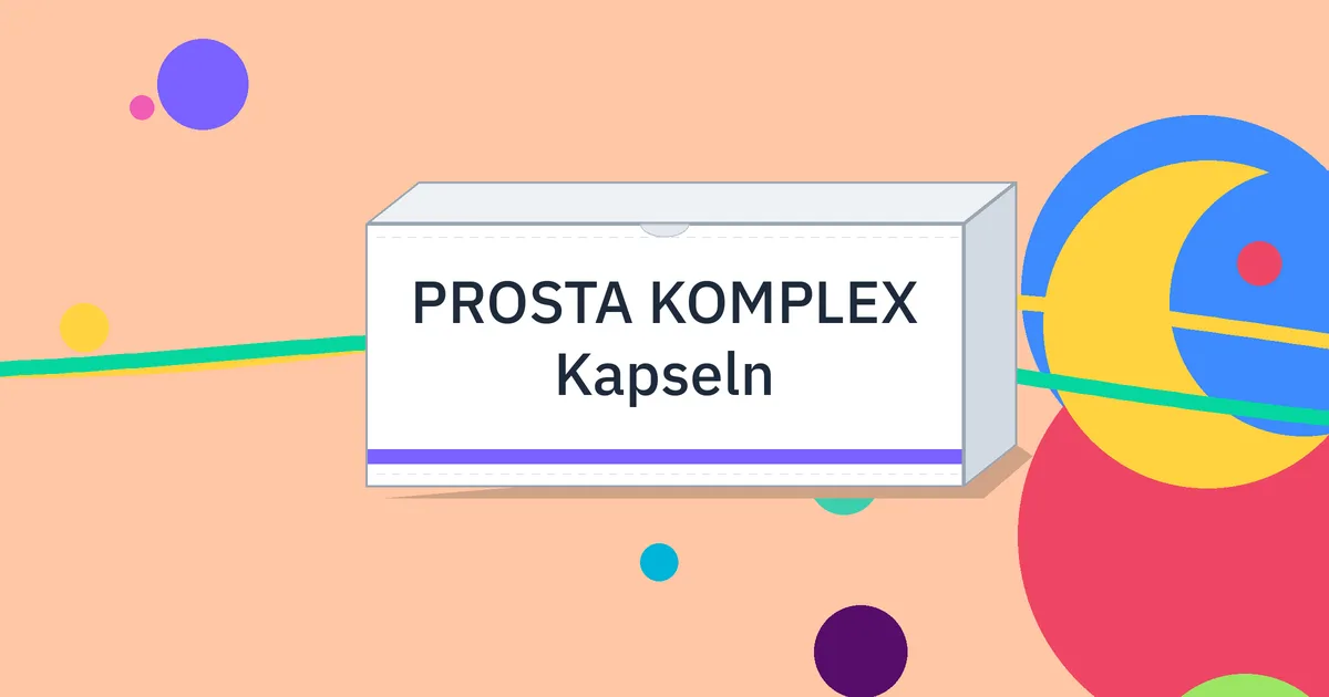 Symbolbild: Packung mit der Aufschrift PROSTA KOMPLEX Kapseln (PZN 16387076) – Verfügbarkeit und Bezug in Apotheken in Frankfurt am Main