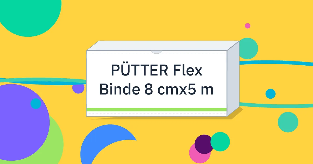 Symbolbild: Packung mit der Aufschrift PÜTTER Flex Binde 8 cmx5 m (PZN 20165625) – Verfügbarkeit und Bezug in Apotheken in Frankfurt am Main