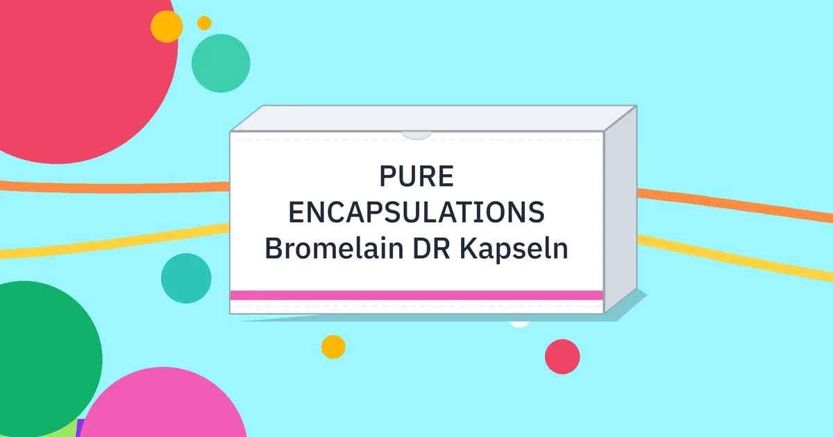 Symbolbild: Packung mit der Aufschrift PURE ENCAPSULATIONS Bromelain DR Kapseln (PZN 11517491) – Verfügbarkeit und Bezug in Apotheken in Frankfurt am Main