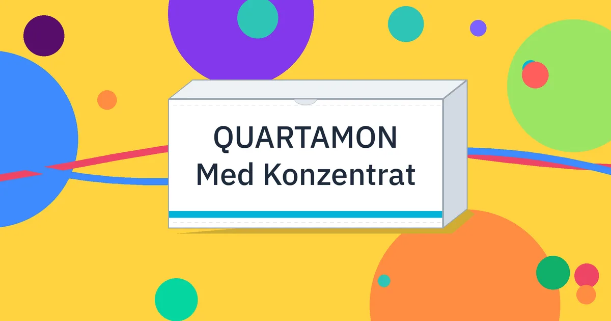 Symbolbild: Packung mit der Aufschrift QUARTAMON Med Konzentrat (PZN 08491807) – Verfügbarkeit und Bezug in Apotheken in Frankfurt am Main