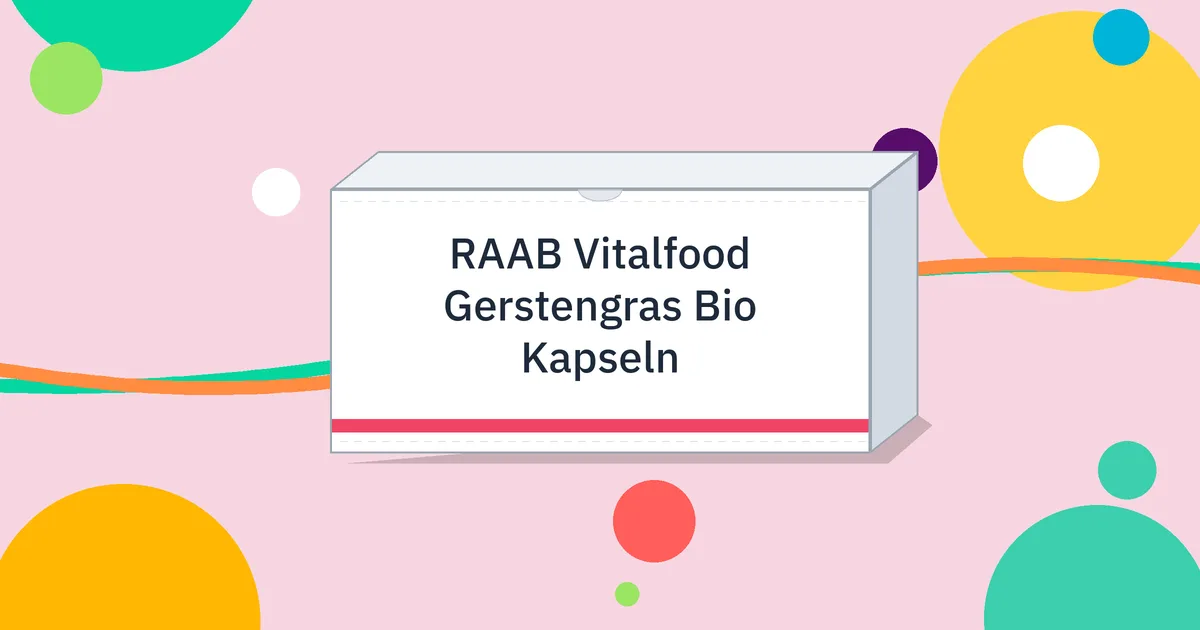 Symbolbild: Packung mit der Aufschrift RAAB Vitalfood Gerstengras Bio Kapseln (PZN 19305825) – Verfügbarkeit und Bezug in Apotheken in Frankfurt am Main