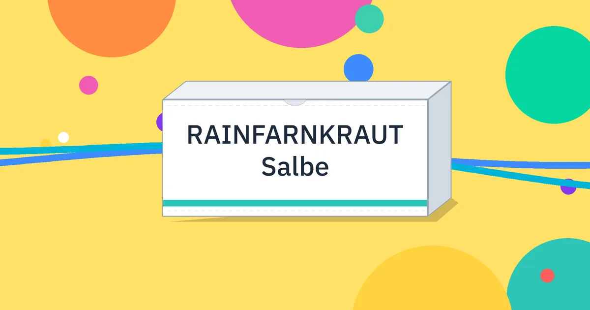 Symbolbild: Packung mit der Aufschrift RAINFARNKRAUT Salbe (PZN 18301707) – Verfügbarkeit und Bezug in Apotheken in Frankfurt am Main