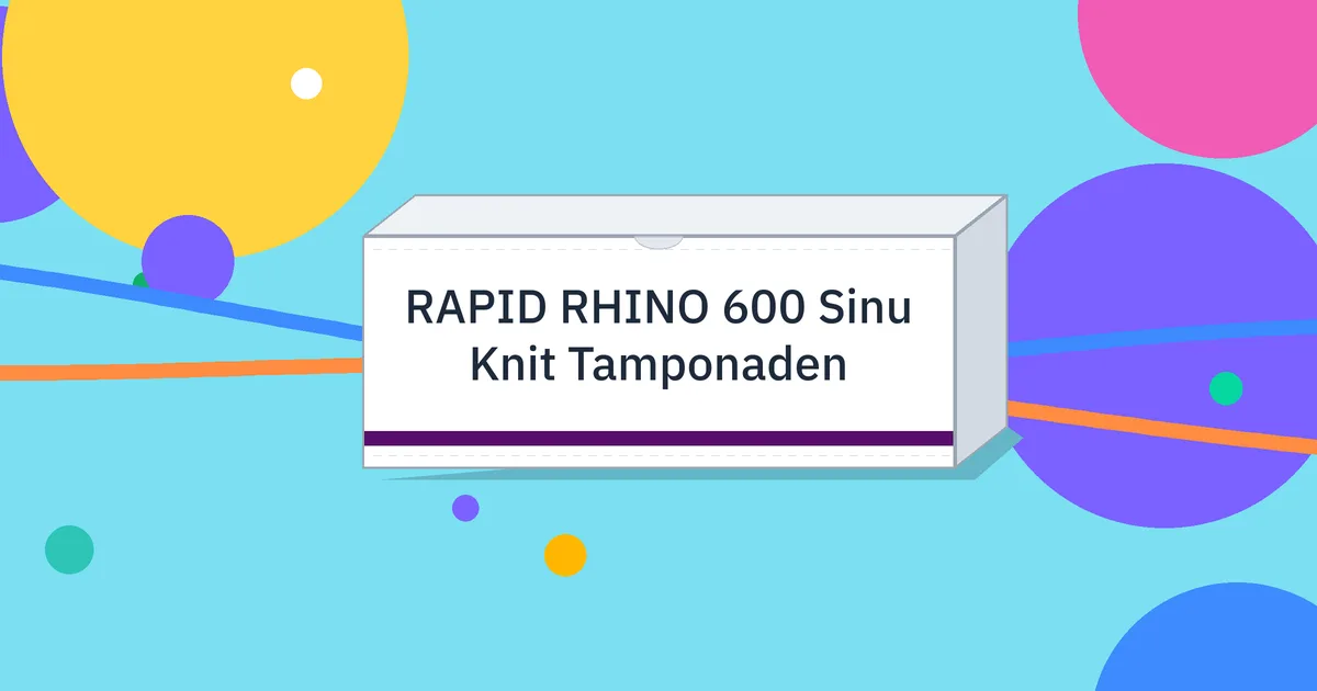Symbolbild: Packung mit der Aufschrift RAPID RHINO 600 Sinu Knit Tamponaden (PZN 01994221) – Verfügbarkeit und Bezug in Apotheken in Frankfurt am Main