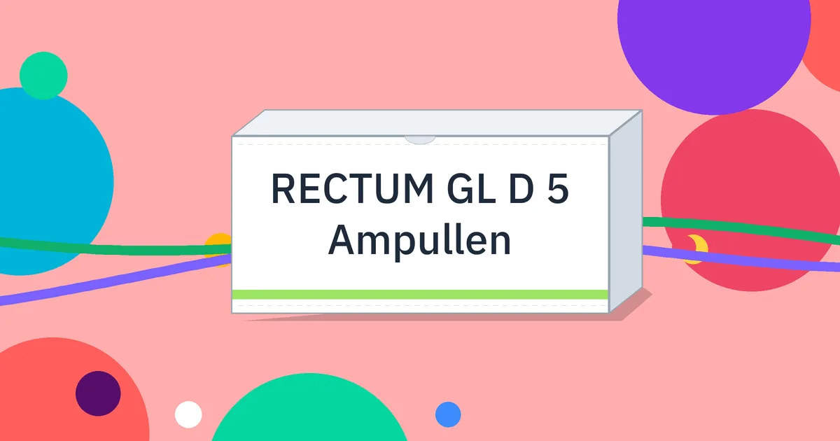 Symbolbild: Packung mit der Aufschrift RECTUM GL D 5 Ampullen (PZN 02956056) – Verfügbarkeit und Bezug in Apotheken in Frankfurt am Main
