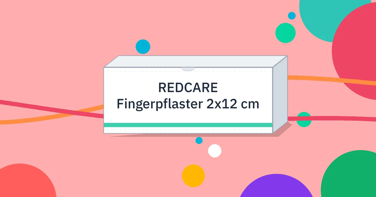 Symbolbild: Packung mit der Aufschrift REDCARE Fingerpflaster 2x12 cm (PZN 20024528) – Verfügbarkeit und Bezug in Apotheken in Frankfurt am Main