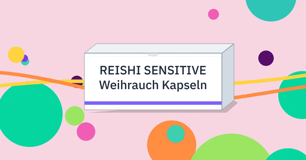 Symbolbild: Packung mit der Aufschrift REISHI SENSITIVE Weihrauch Kapseln (PZN 19710483) – Verfügbarkeit und Bezug in Apotheken in Frankfurt am Main